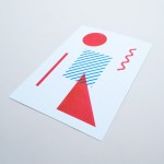 Geometric Riso Print — Blue and Red • HOPSCOTCH
