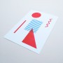 Geometric Riso Print — Blue and Red • HOPSCOTCH