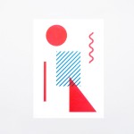Geometric Riso Print — Blue and Red • HOPSCOTCH